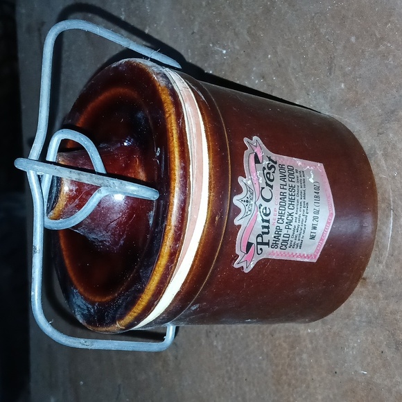 Pure Crest | Other | Vintage Cheese Crock Wlocking Lid Brown Glazed ...